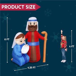 Holiday | 6 Ft Tall Christmas Inflatable Jesus Family Decoration ...